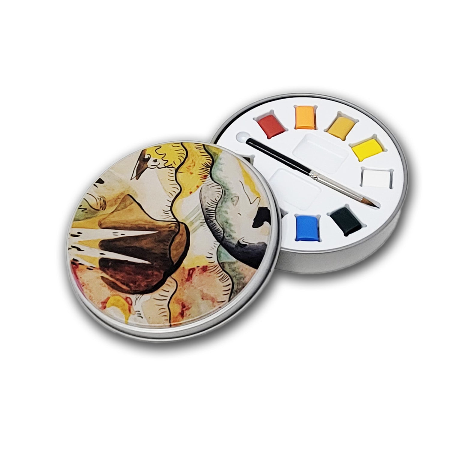 WATERCOLOR SET IN ROUND TIN BOX – mpbarcelona